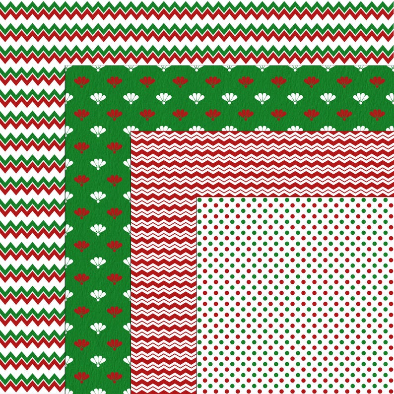 Red & Green Digital Paper W/texture. Christmas Colors. for Scrapbooks ...