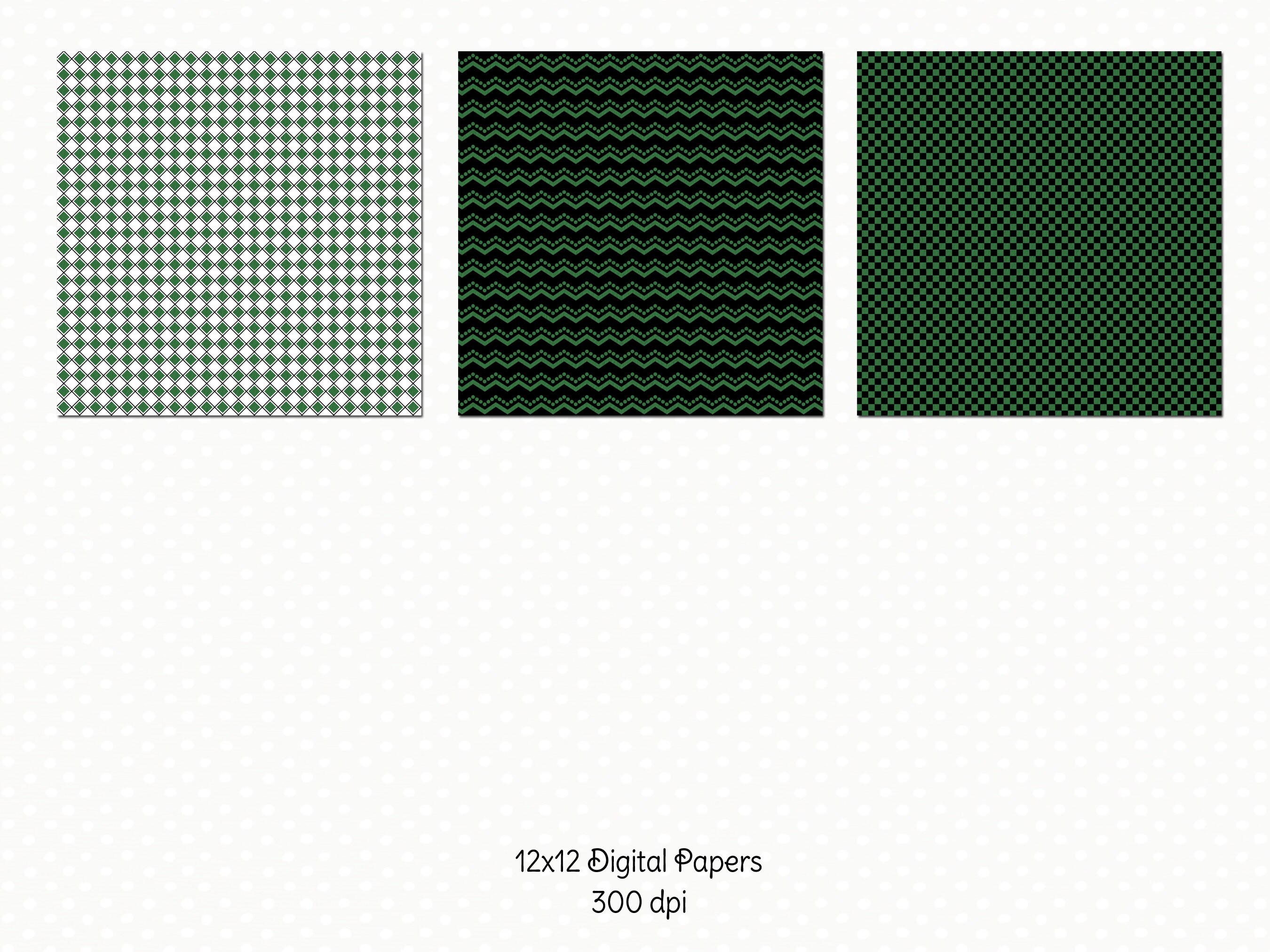 Black White and Green Digital Paper Pack. Patterns - Etsy
