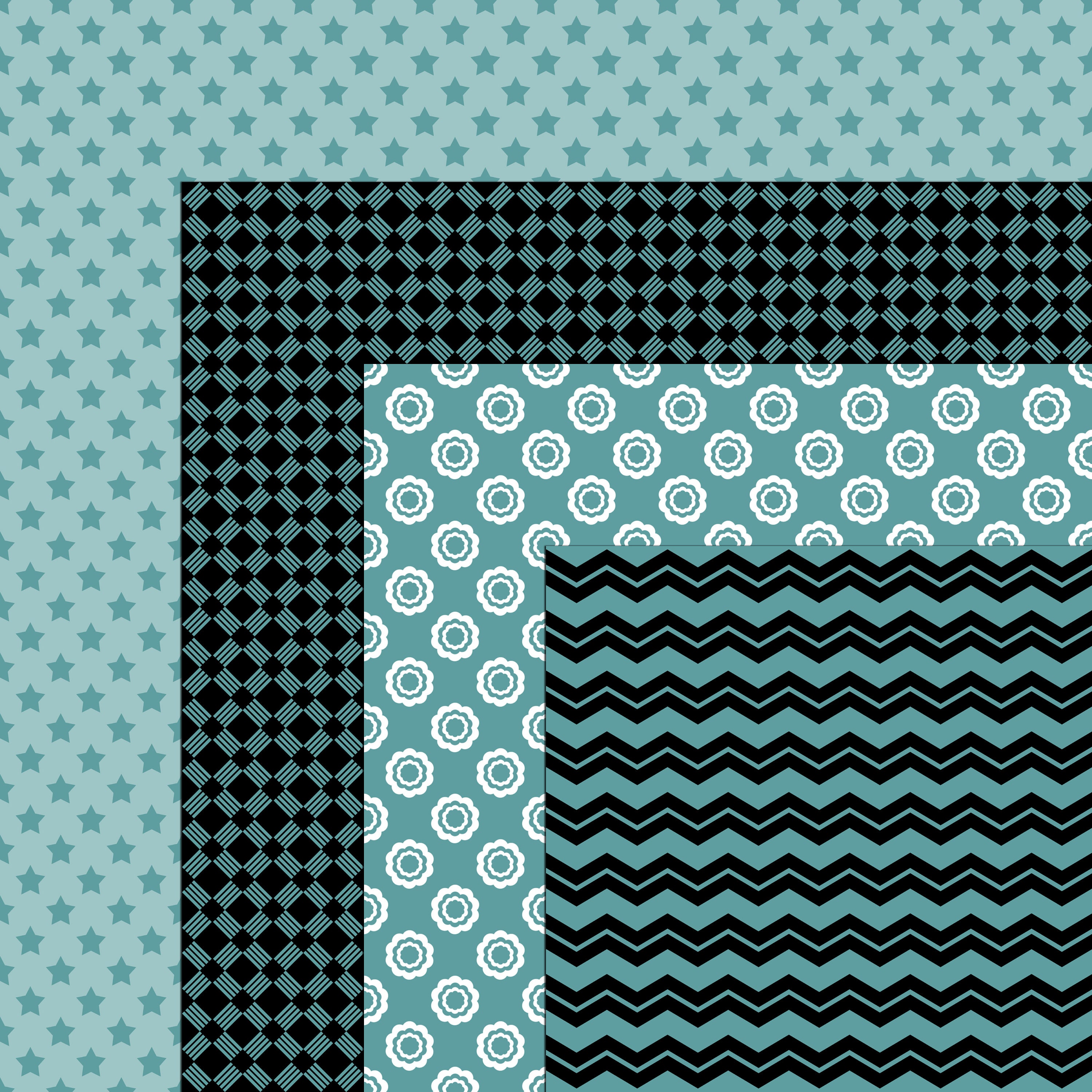Turquoise Digital Paper Pack. Seamless Patterns. Turquoise Scrapbook ...