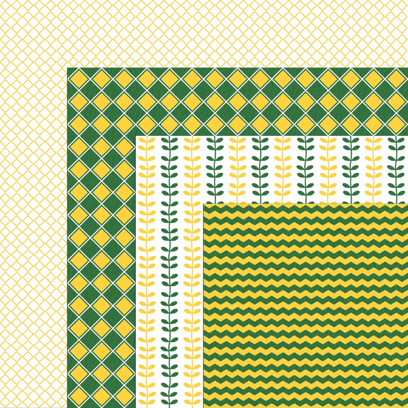 Green & Yellow Digital Paper With Light Texture for Scrapbooks, Crafts ...