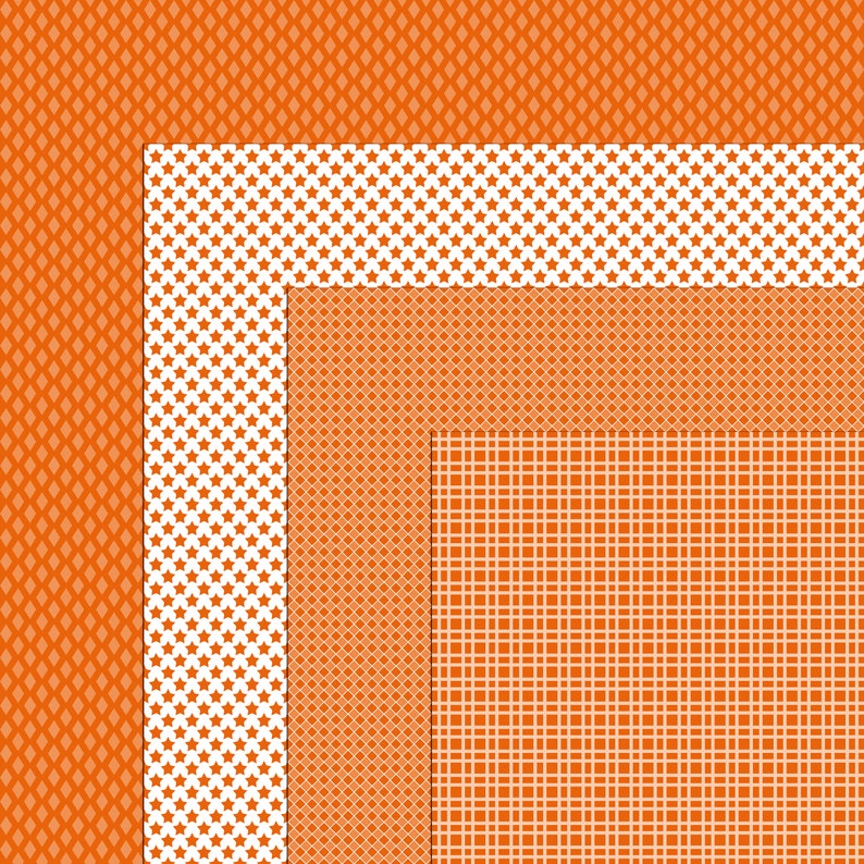 Orange Digital Paper Pack: Small Patterns for Scrapbooking (digital ...