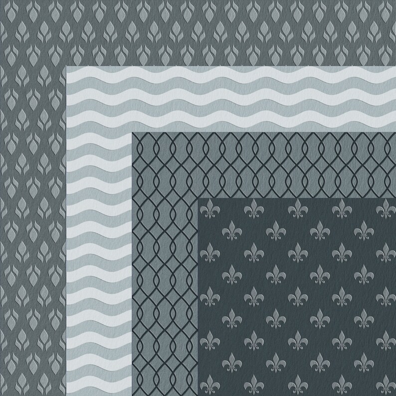 Embossed Gray Digital Paper With Cardstock Texture. Scrapbook Patterns ...