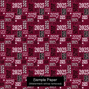 2025 Maroon Graduation Digital Paper Pack With Graduation Word Art ...