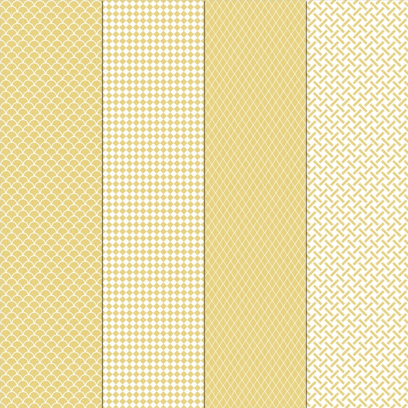 Small Pattern Gold & White Digital Paper. Tiny Patterns for Cards ...