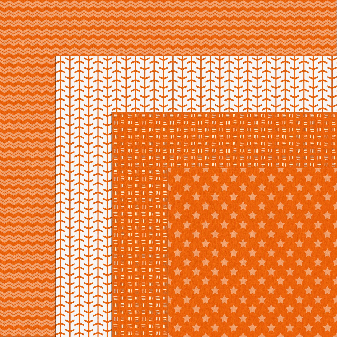 Orange Digital Paper Kit With Light Texture. Graduations, Scrapbooking ...