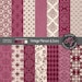 Vintage Maroon & Ivory Digital Paper Pack: Floral Damask (digital ...