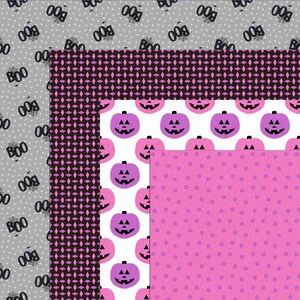 Pink Purple Halloween Digital Paper Pack. Ghost Bats Pumpkin Pattern ...