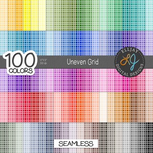 Grid Digital Paper Pack. 100 Rainbow Colors. Printable Scrapbook and ...