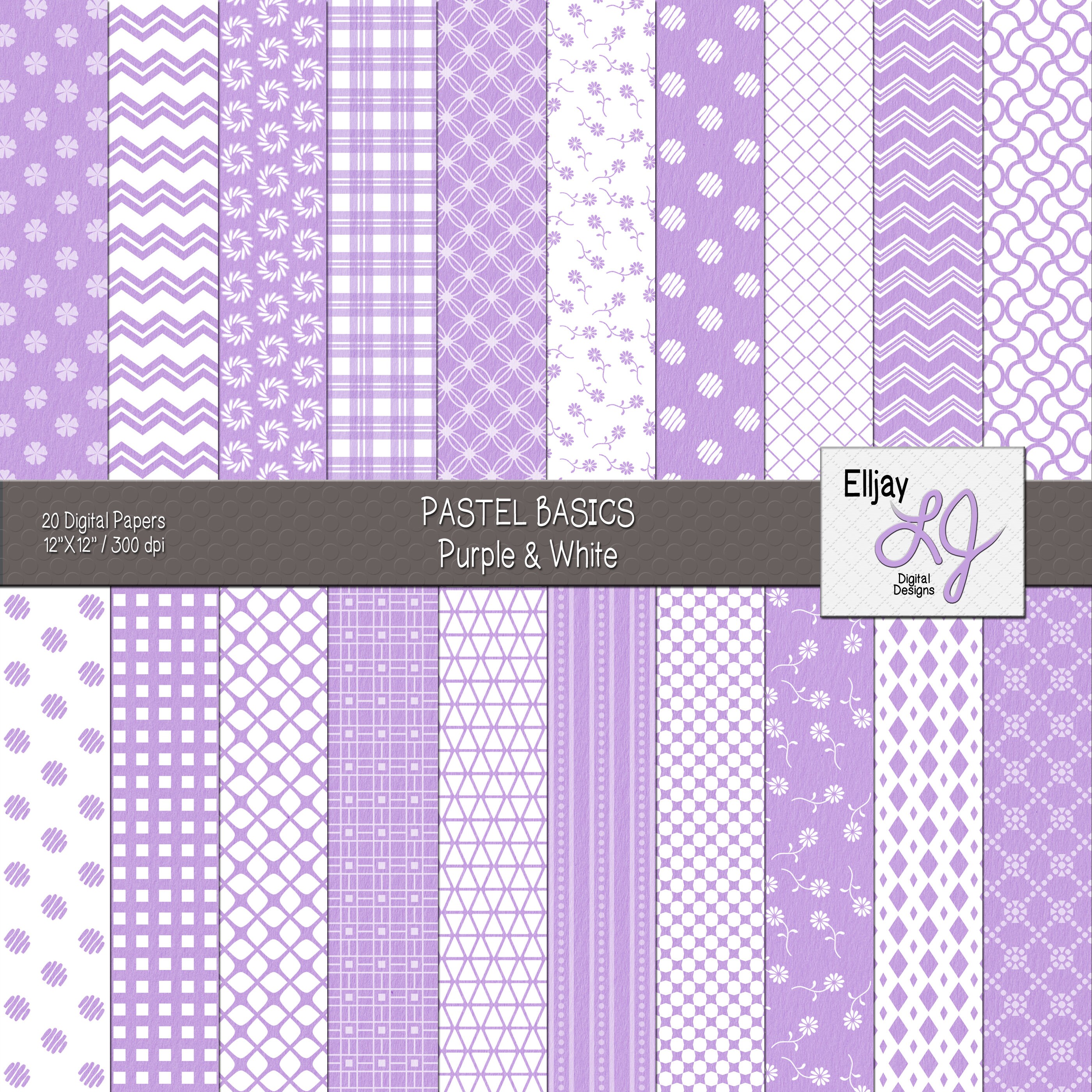 Pastel Digital Paper Pack: Light Texture Scrapbook Patterns (digital ...