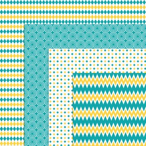 Turquoise Blue & Yellow Digital Paper With Light Texture for Scrapbooks ...