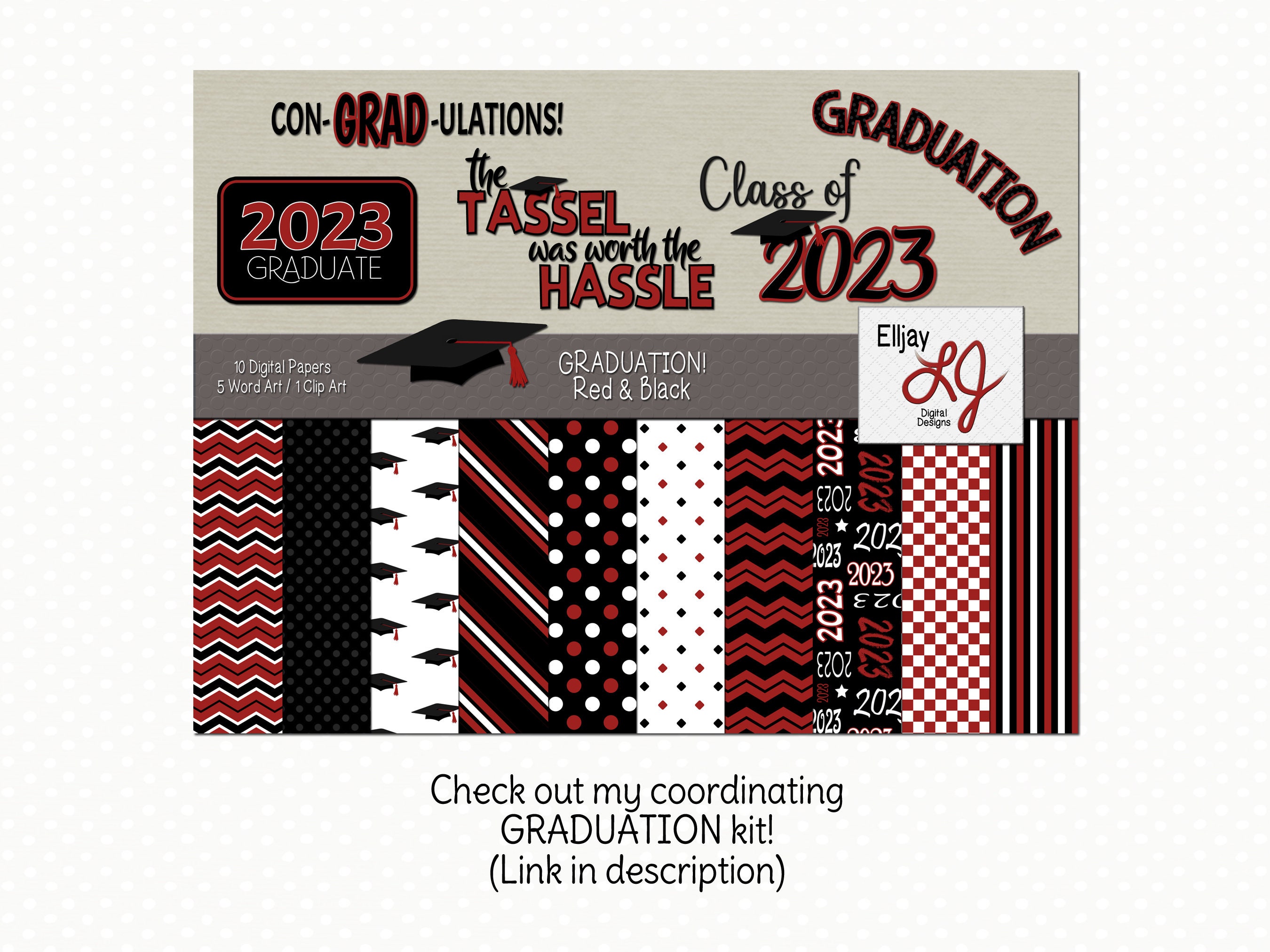 Red Digital Paper With Light Texture for Graduation, Scrapbooks, Crafts ...