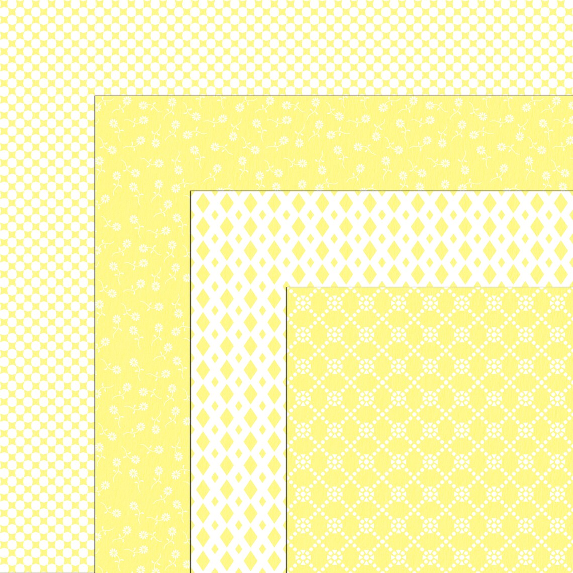 Pastel Yellow Digital Paper Pack With Light Texture. Great for Spring ...