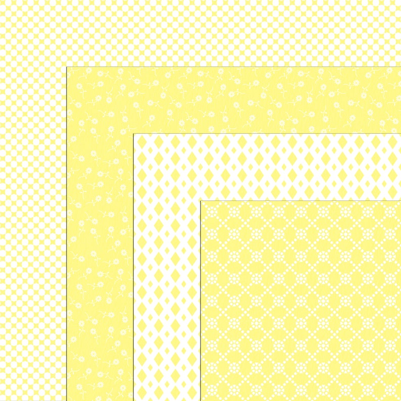 Pastel Yellow Digital Paper Pack With Light Texture. Great for Spring ...