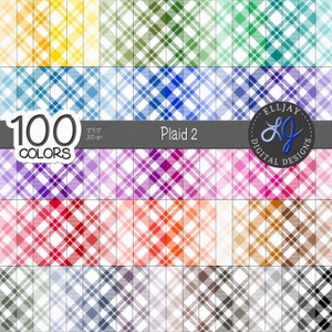 Plaid Digital Paper in 100 Colors. Scrapbook Paper Pack. Plaid ...