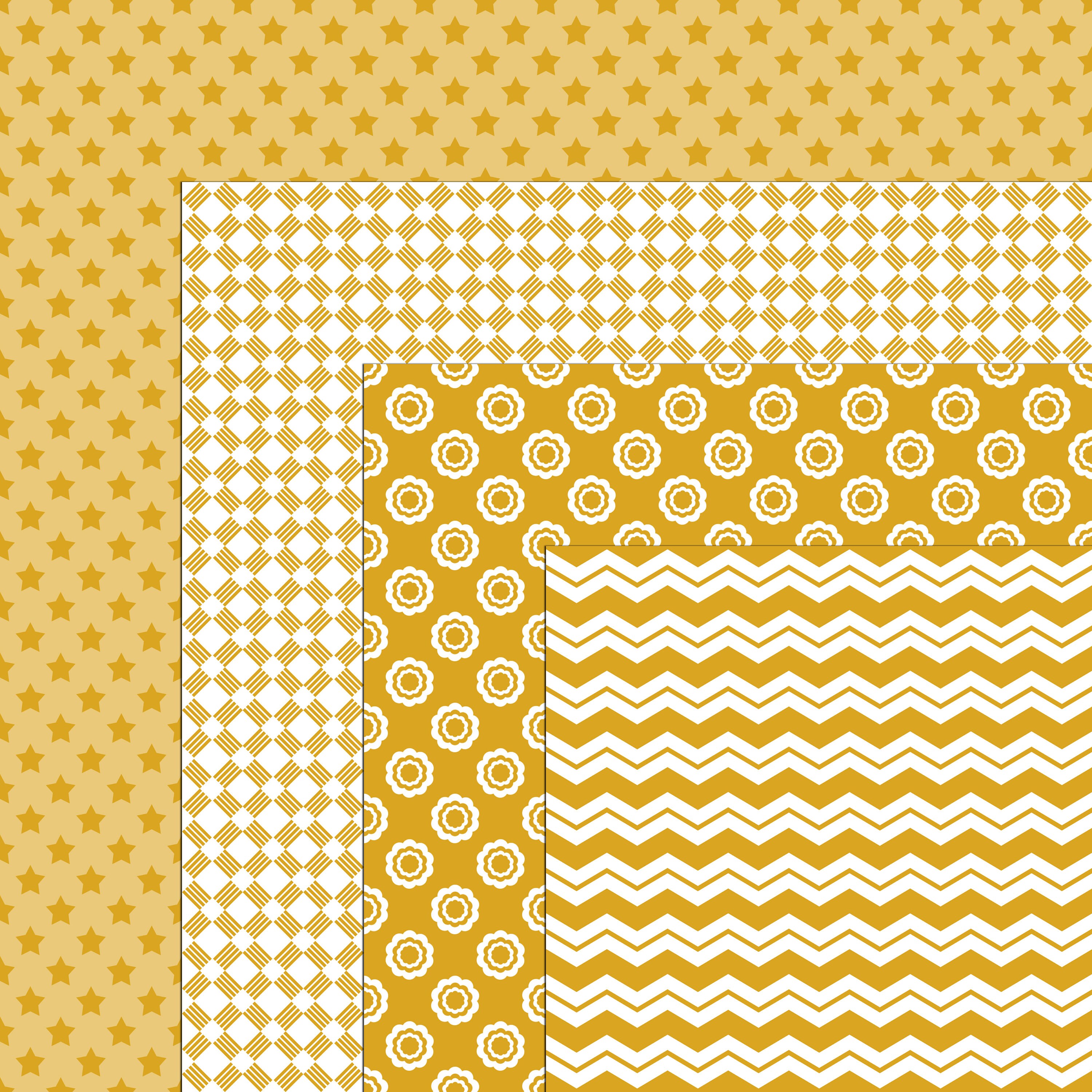 Goldenrod Yellow Digital Paper Pack. Seamless Yellow Scrapbook Paper ...