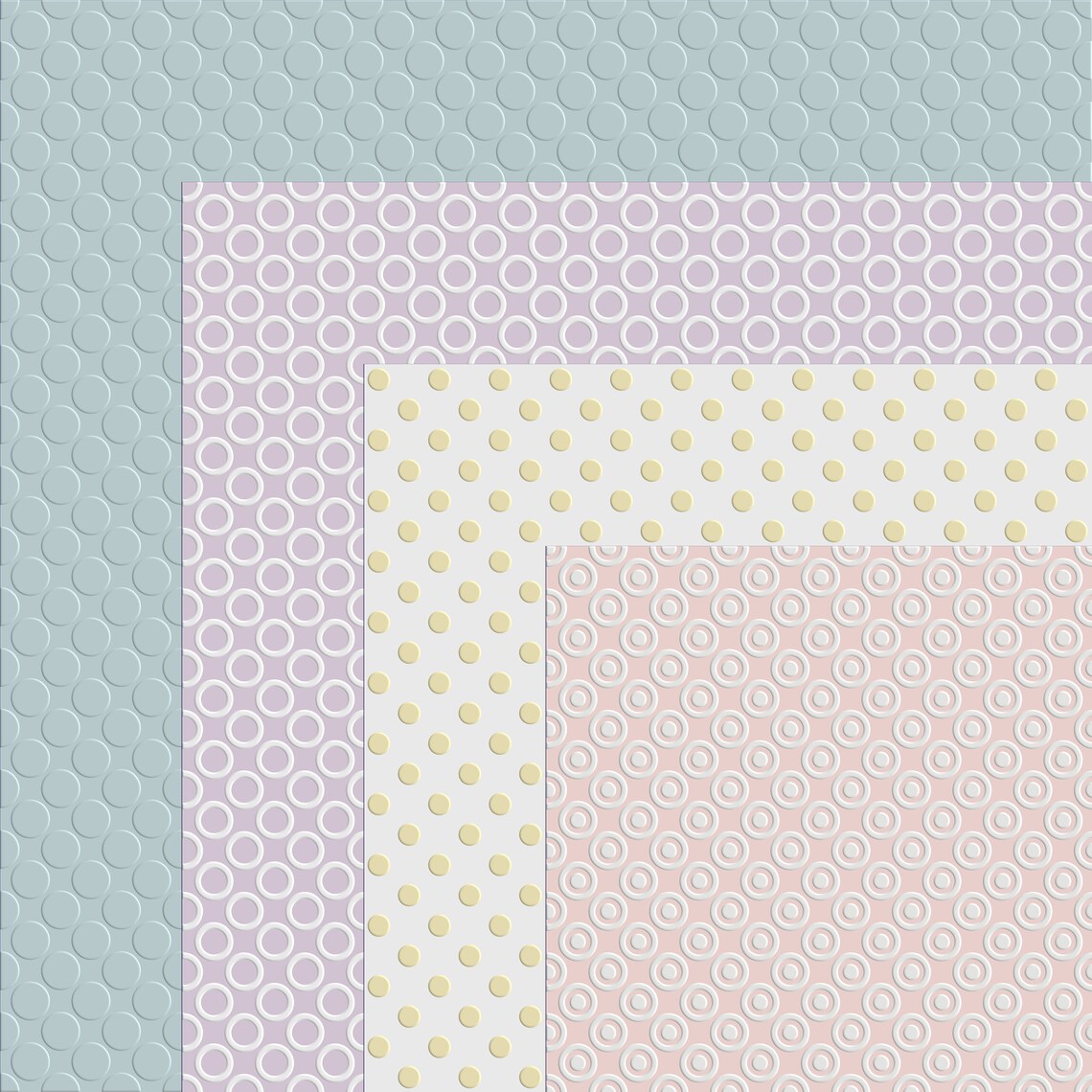 Embossed Pastel Polka Dot Digital Paper. Patterns With Light Embossed ...