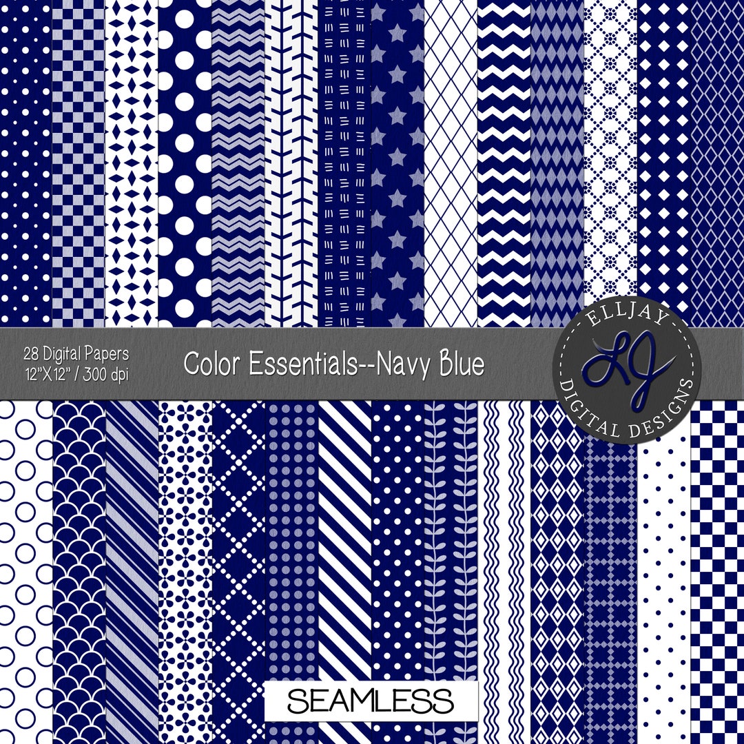 Navy Blue Digital Paper With Light Texture. Seamless Navy Blue ...