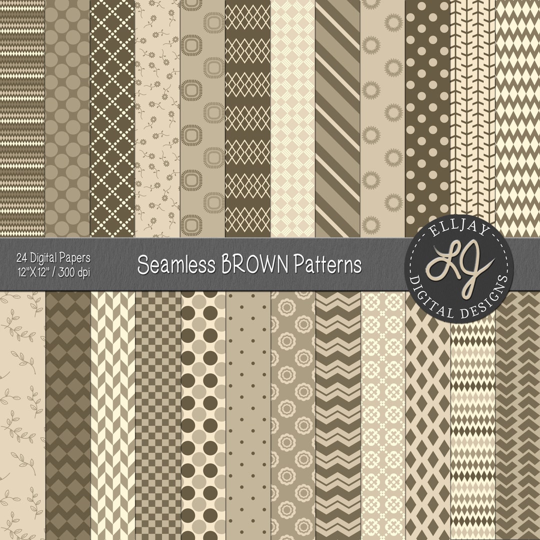 Brown Digital Paper Pack. Seamless Patterns. Scrapbook Paper Pack ...