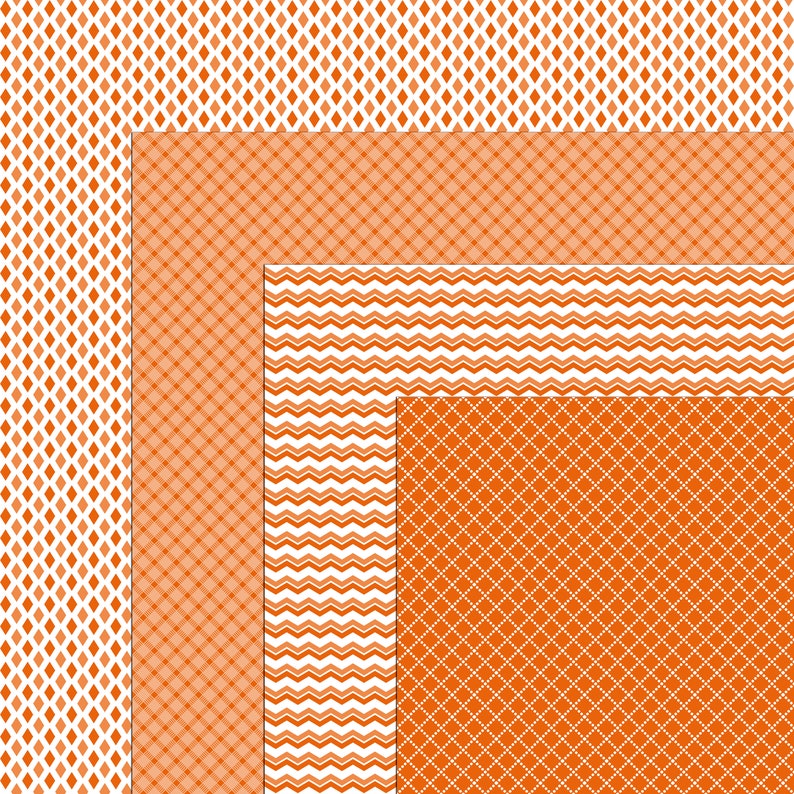 Orange Digital Paper Pack: Small Patterns for Scrapbooking (digital ...