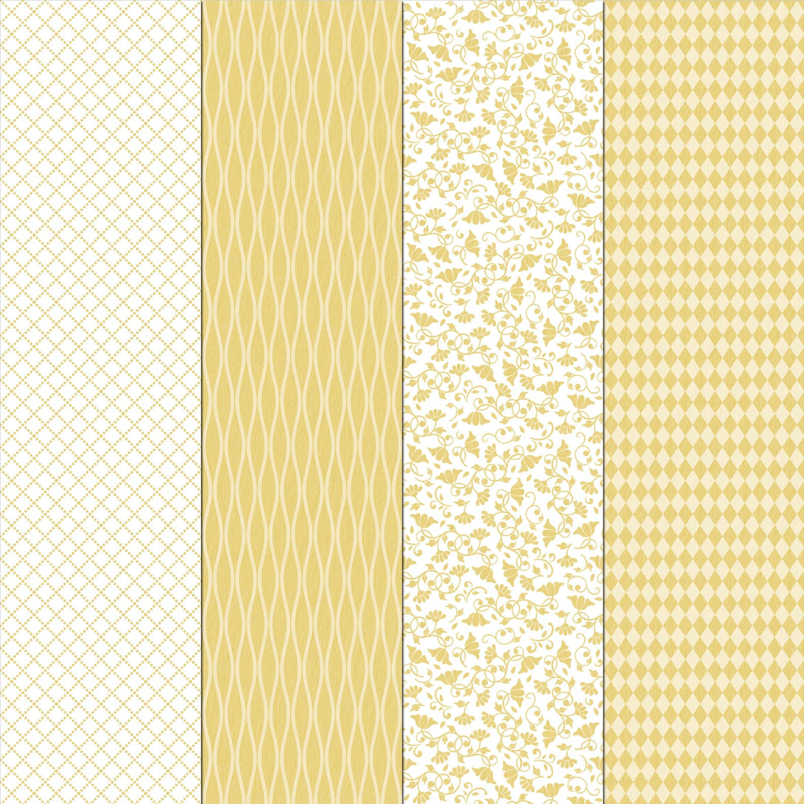 Small Pattern Gold & White Digital Paper. Tiny Patterns for Cards ...