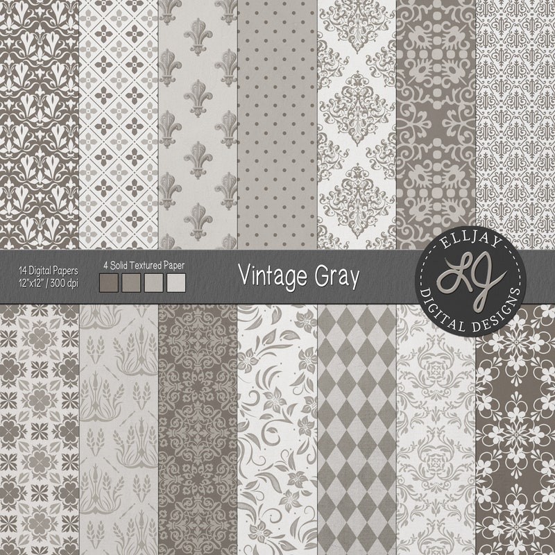 Gray Damask - Etsy