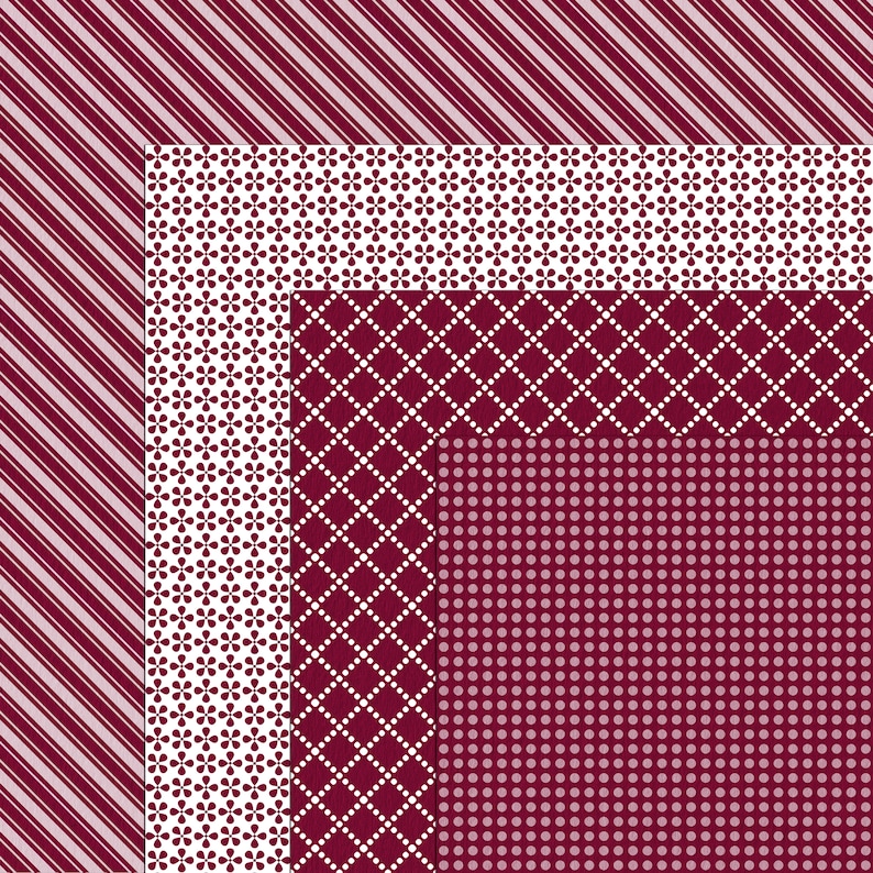 Maroon Digital Paper: Seamless Scrapbook Patterns (digital Download) - Etsy