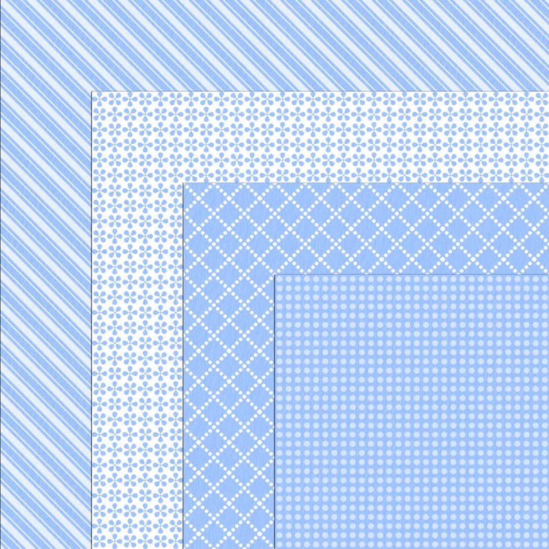 Pastel Blue Digital Paper With Light Texture. Seamless Blue Scrapbook ...