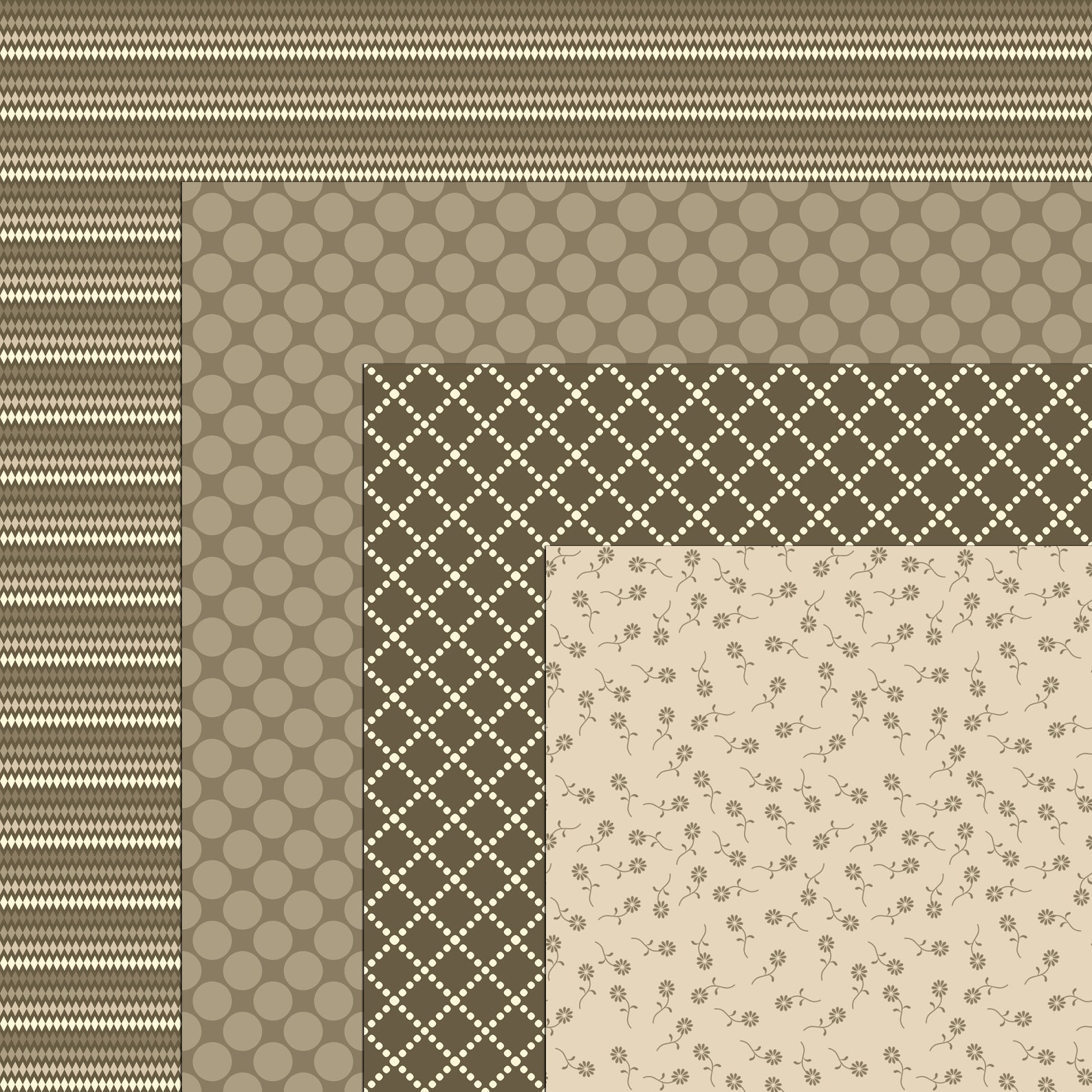 Brown Digital Paper Pack. Seamless Patterns. Scrapbook Paper Pack ...