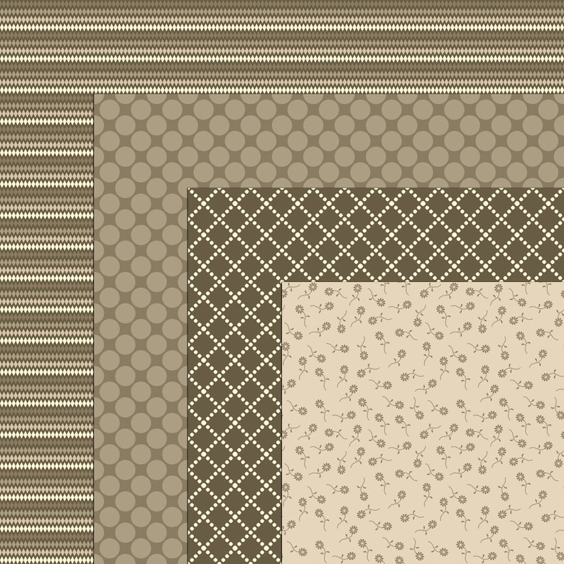 Brown Digital Paper Pack. Seamless Patterns. Scrapbook Paper Pack ...