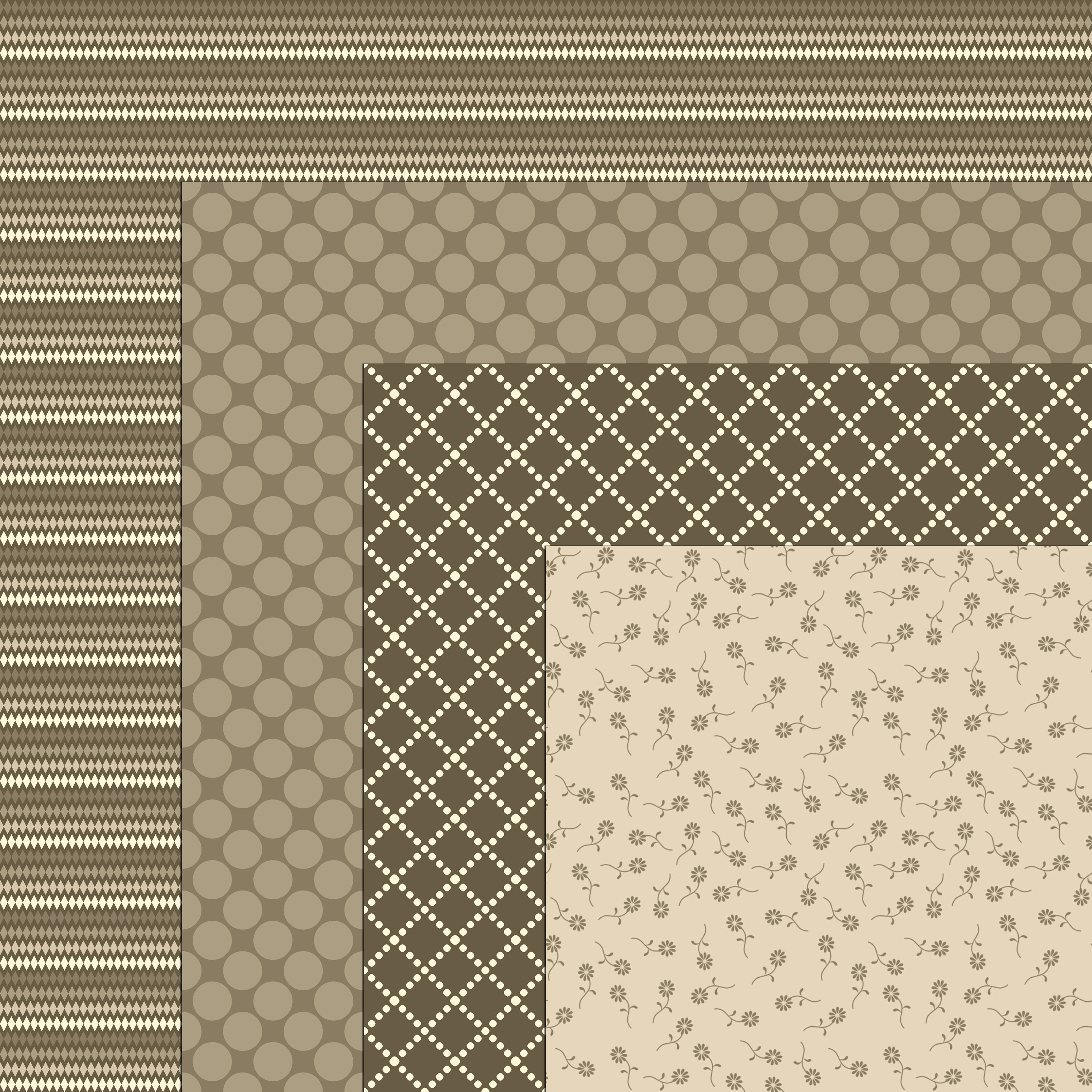 Brown Digital Paper Pack. Seamless Patterns. Scrapbook Paper Pack ...