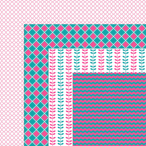 Turquoise & Pink Digital Paper Pack: Seamless Patterns (12x12", 300 Dpi ...