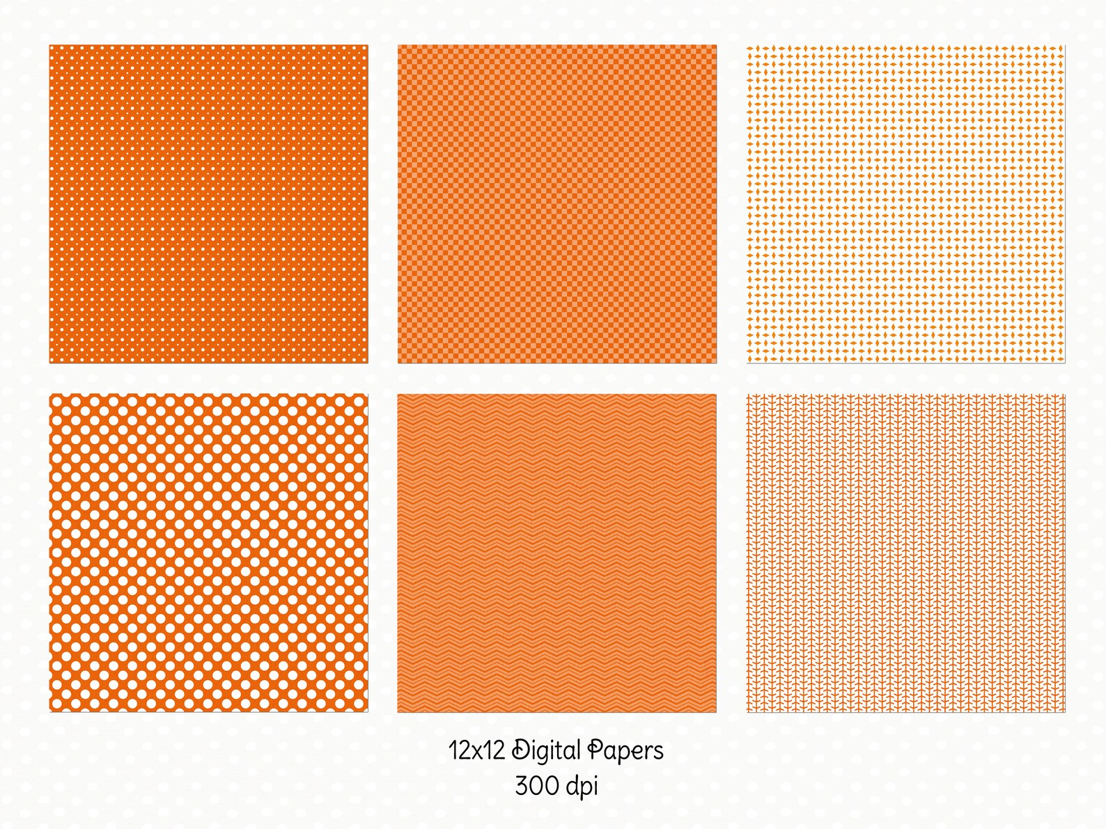 Orange Digital Paper Kit With Light Texture. Graduations, Scrapbooking ...