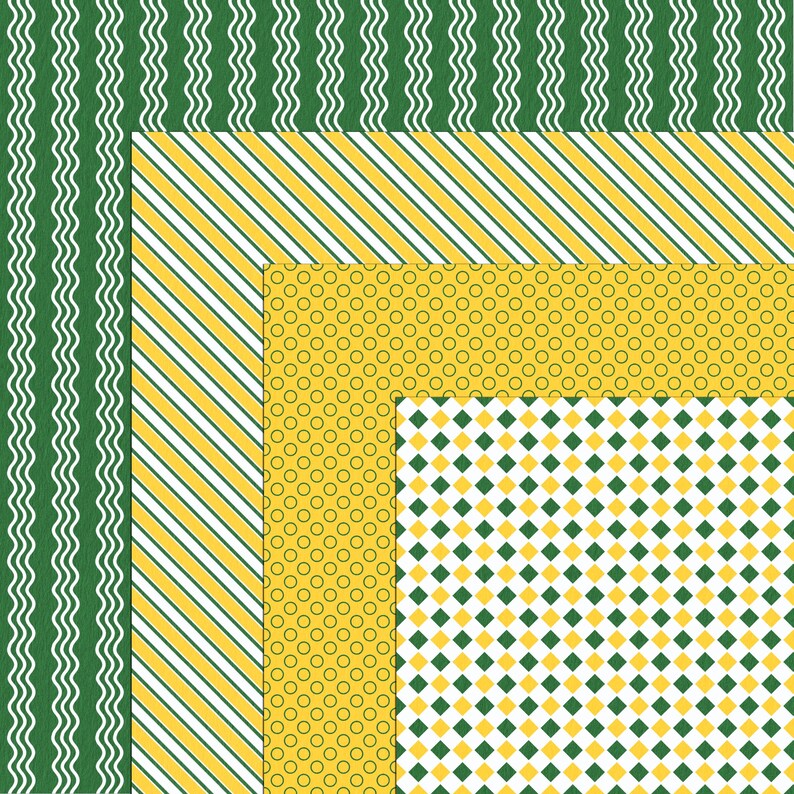 Green & Yellow Digital Paper With Light Texture for Scrapbooks, Crafts ...