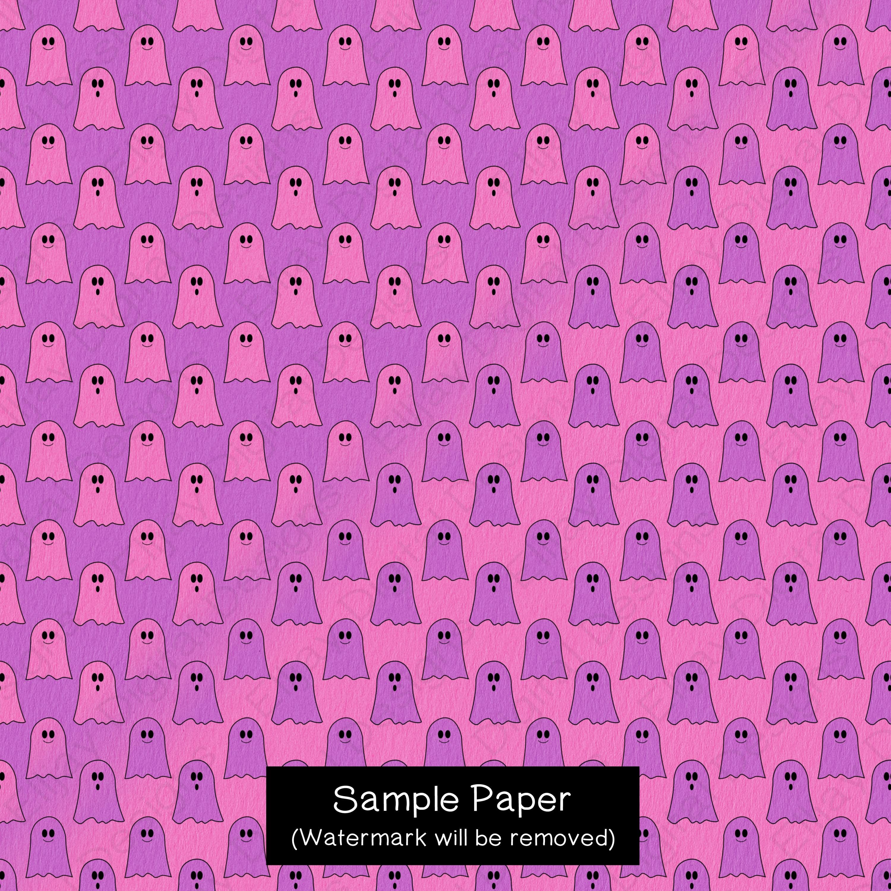 Pink Purple Halloween Digital Paper Pack: Ghost, Bats, Pumpkin (digital ...