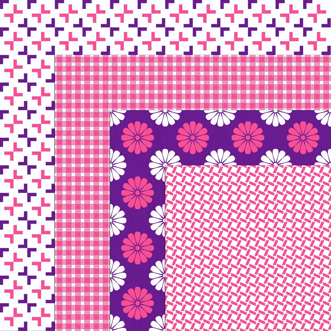 Purple & Pink Digital Paper Pack: Seamless Patterns (digital Download ...