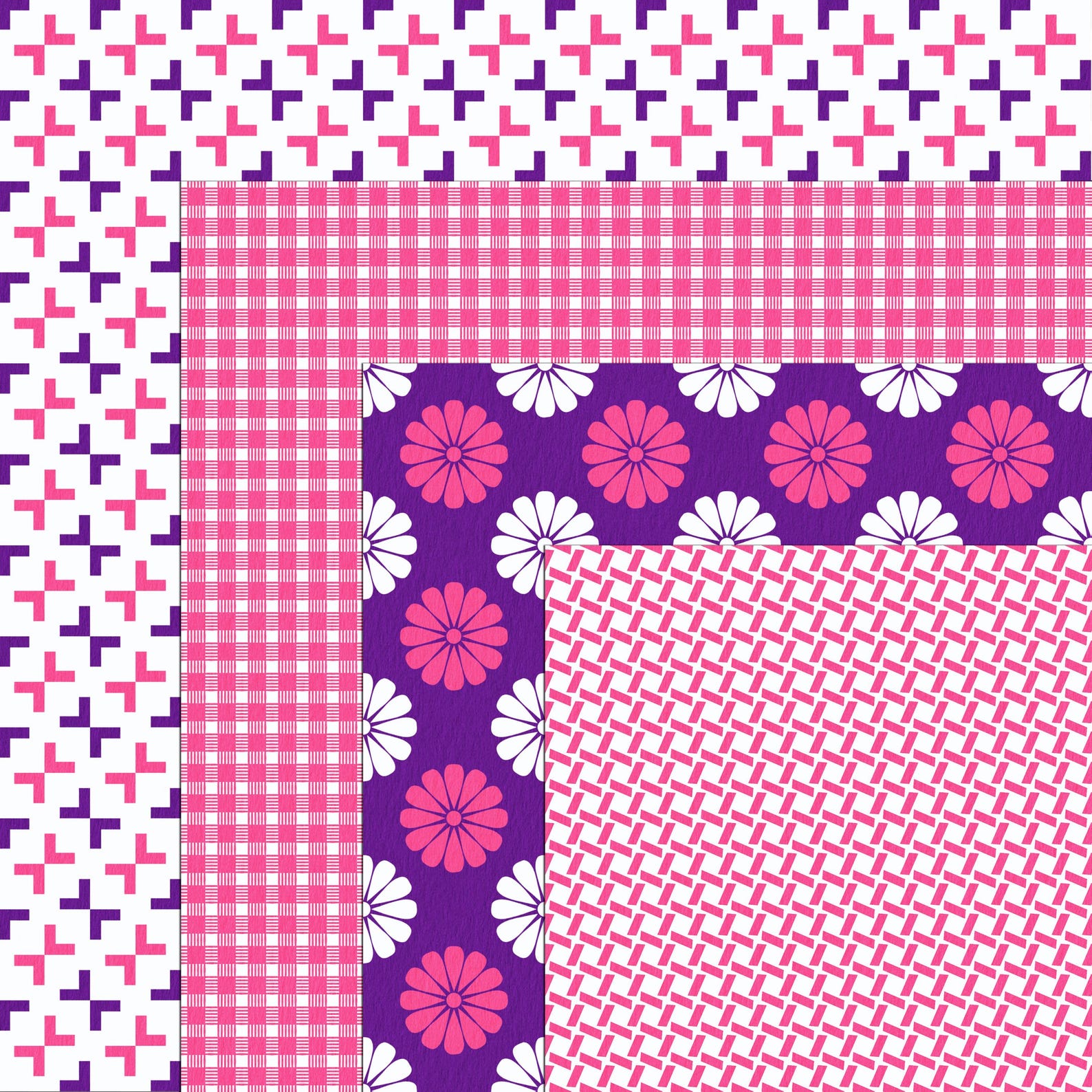 Purple & Pink Digital Paper Pack: Seamless Patterns (digital Download ...