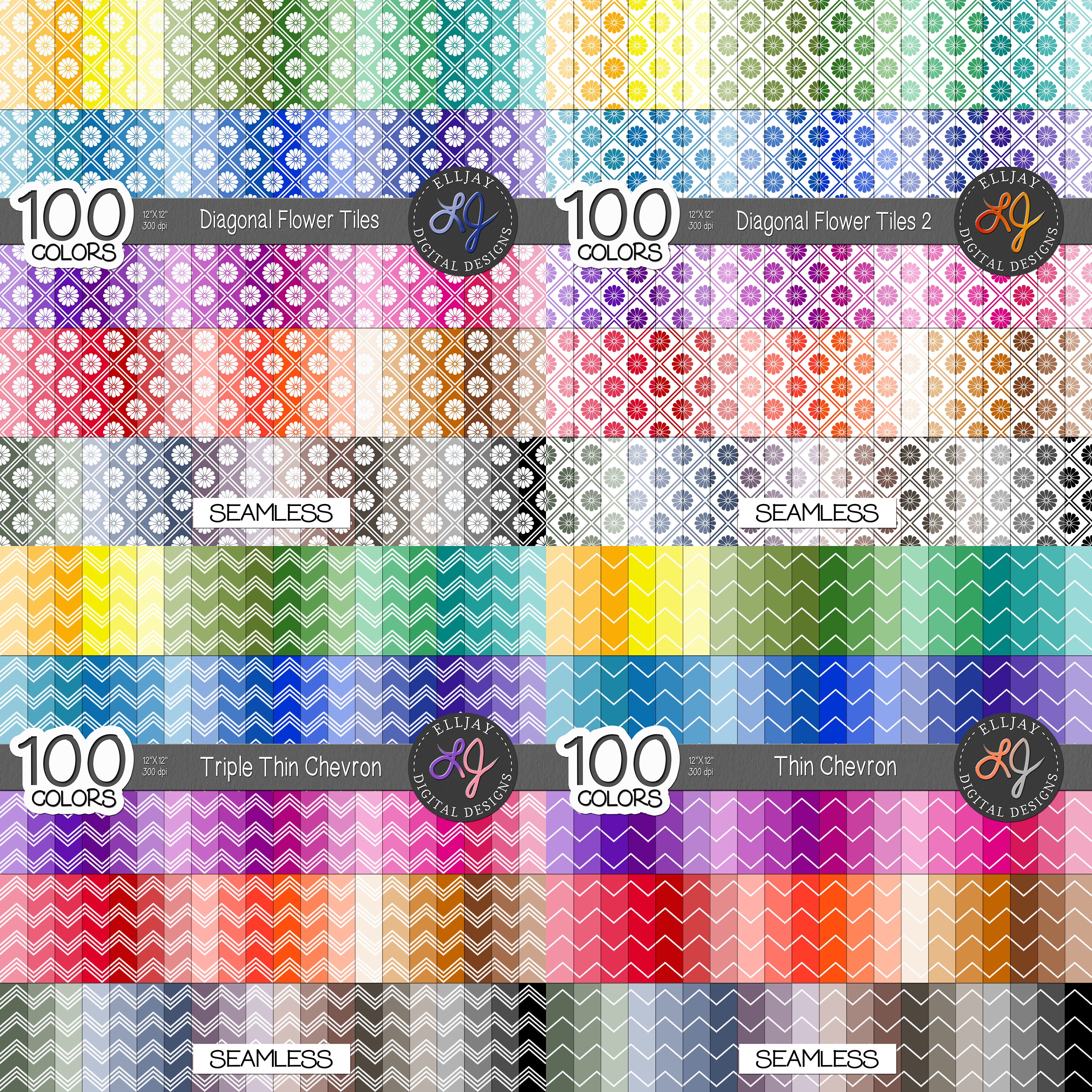 100 Color Digital Paper Pack: 25 Pattern Set (digital Download) - Etsy