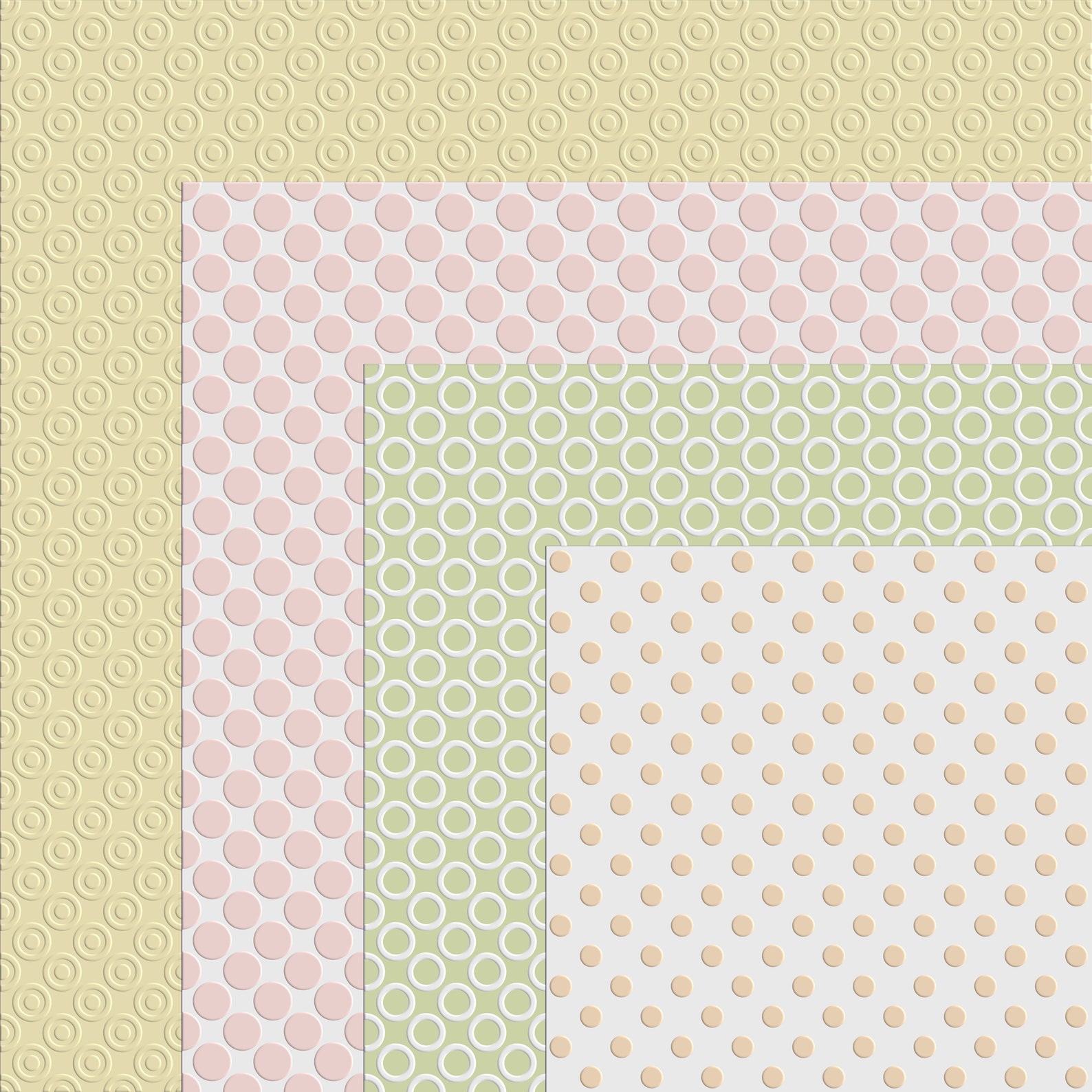 Embossed Pastel Polka Dot Digital Paper. Patterns With Light Embossed Texture. for Baby Showers ...