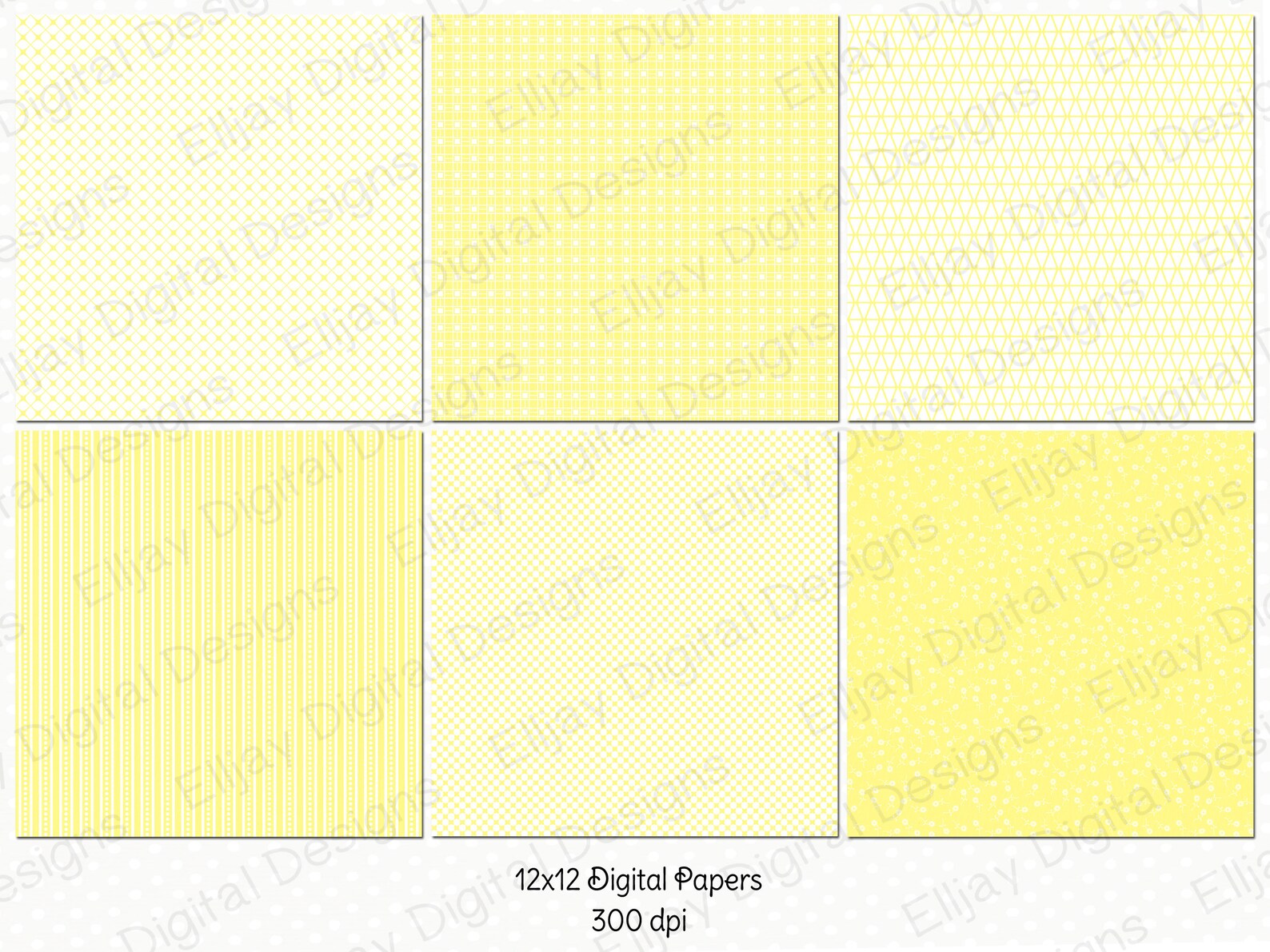 Pastel Yellow Digital Paper Pack With Light Texture. Great for - Etsy
