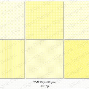 Pastel Yellow Digital Paper Pack With Light Texture. Great for - Etsy