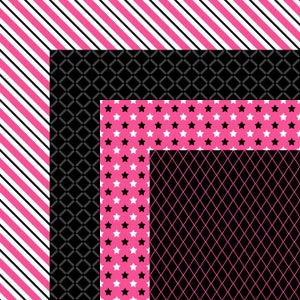 Hot Pink & Black Digital Paper Pack. Seamless Pink Backgrounds ...