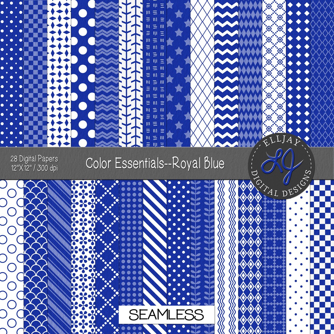 Royal Blue Seamless Digital Paper: Light Texture Scrapbook Patterns ...