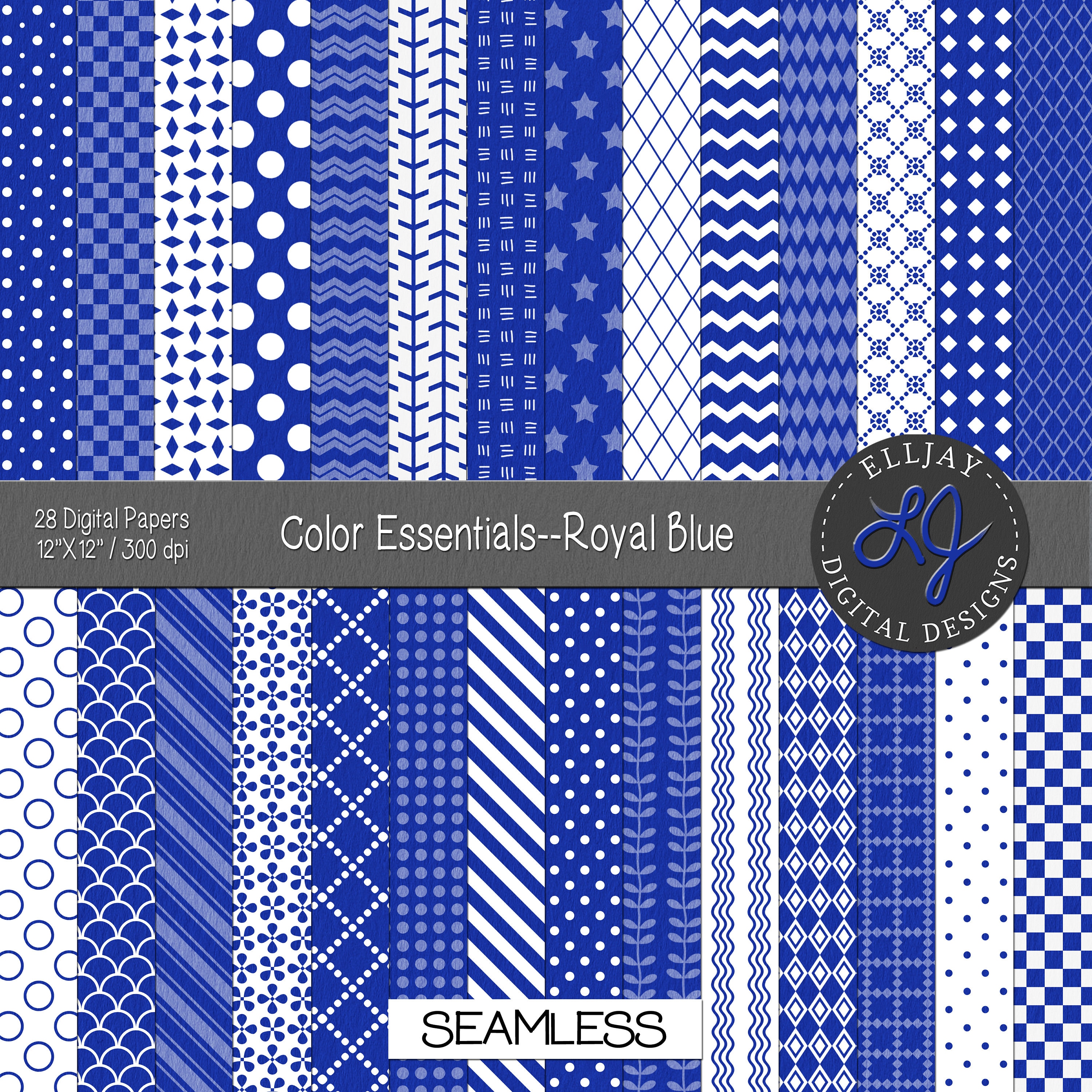 Royal Blue Seamless Digital Paper: Light Texture Scrapbook Patterns ...