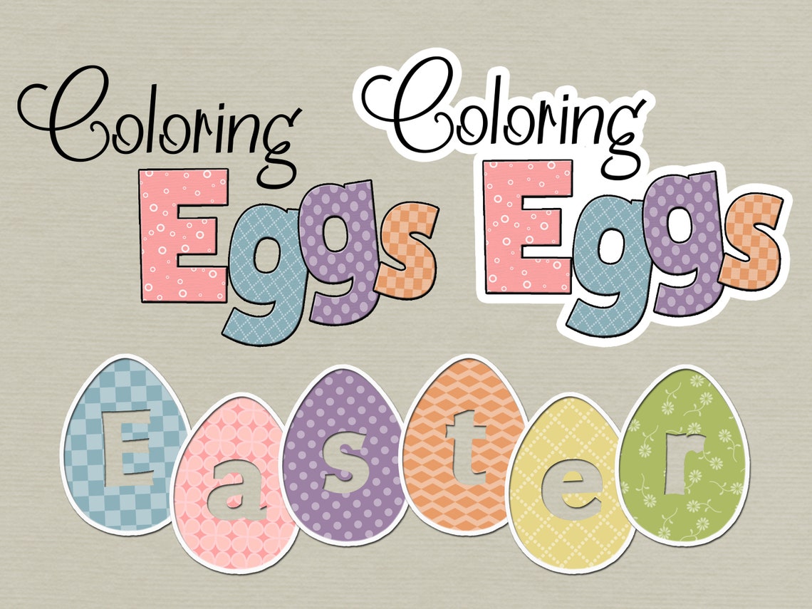 Easter Digital Paper Pack With Easter Egg Clipart, and Easter Word Art ...