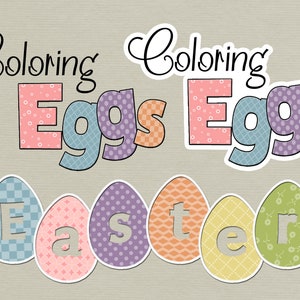 Easter Digital Paper Pack With Easter Egg Clipart, and Easter Word Art ...