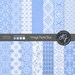 Pastel Blue Damask Digital Paper Pack: Vintage Floral Patterns (digital ...