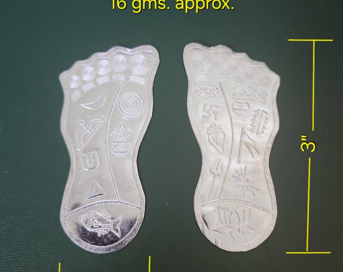 925 Silver Pair of Charan Paduka/lakshmi Paduka - Multiple Size Options ...