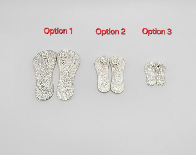 925 Silver Pair of Charan Paduka/lakshmi Paduka - Multiple Size Options ...