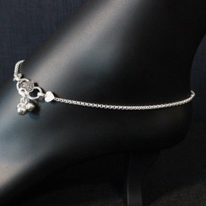 Silver Designer Anklets for Women | Fancy Light Weight | 10 Inches | 1 ...