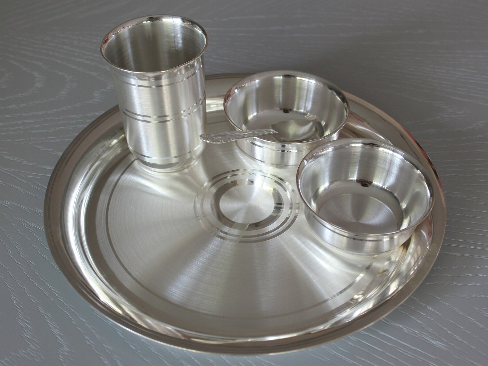 999 Pure Silver 5-piece Dinner Set (weight Option-2) - Etsy